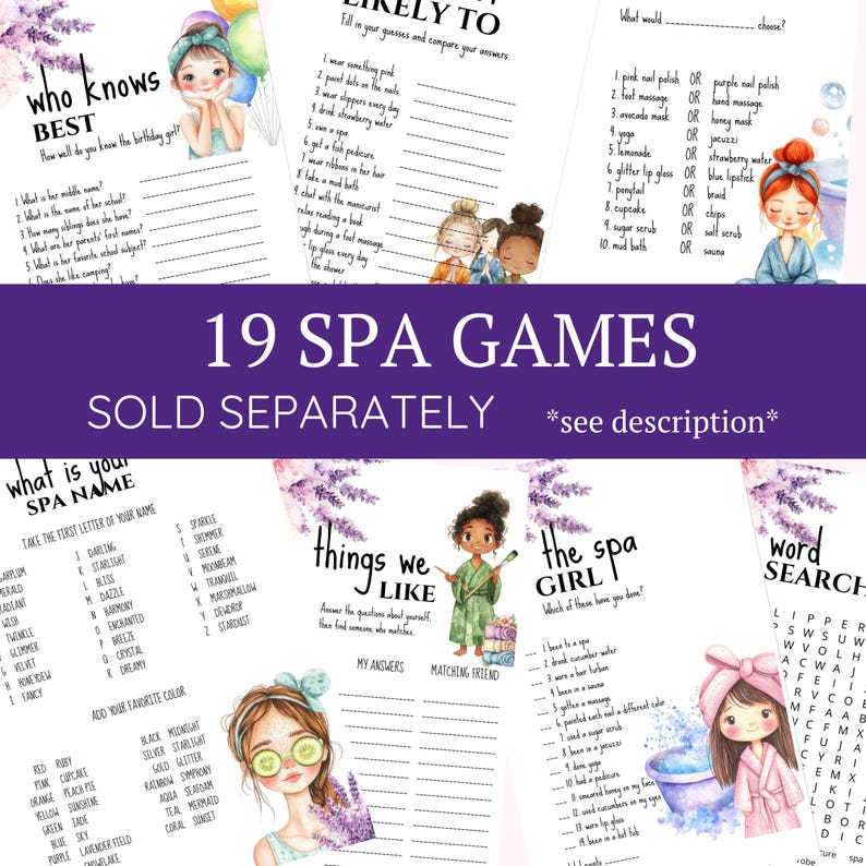 Spa Party Signs | Spa Party Decorations for Kids | Slumber Party ...