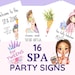 Spa Party Signs | Spa Party Decorations for Kids | Slumber Party ...