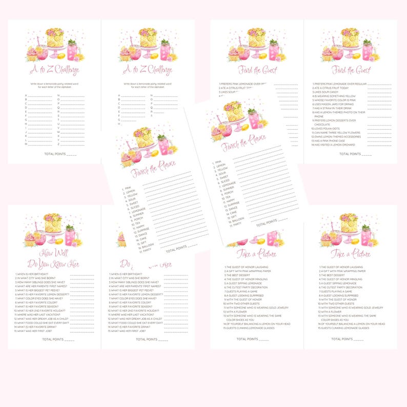 Lemonade Party Games | Lemon Party Games | Summer Party Games ...