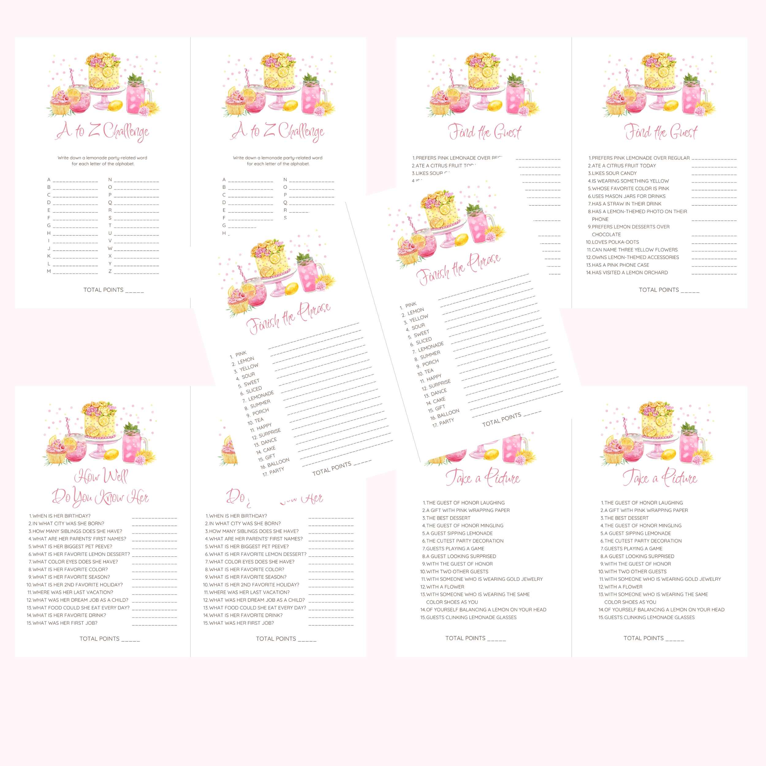 Lemonade Party Games | Lemon Party Games | Summer Party Games ...