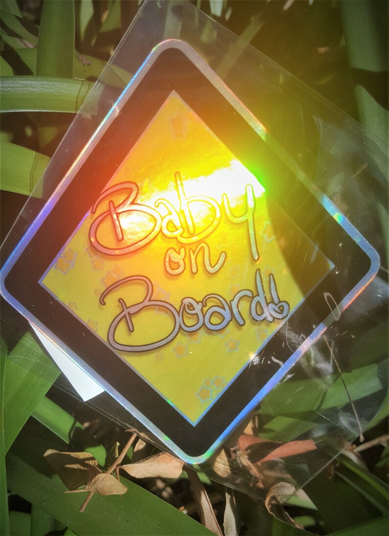 Holographic Baby on Board Vinyl Sticker - Etsy