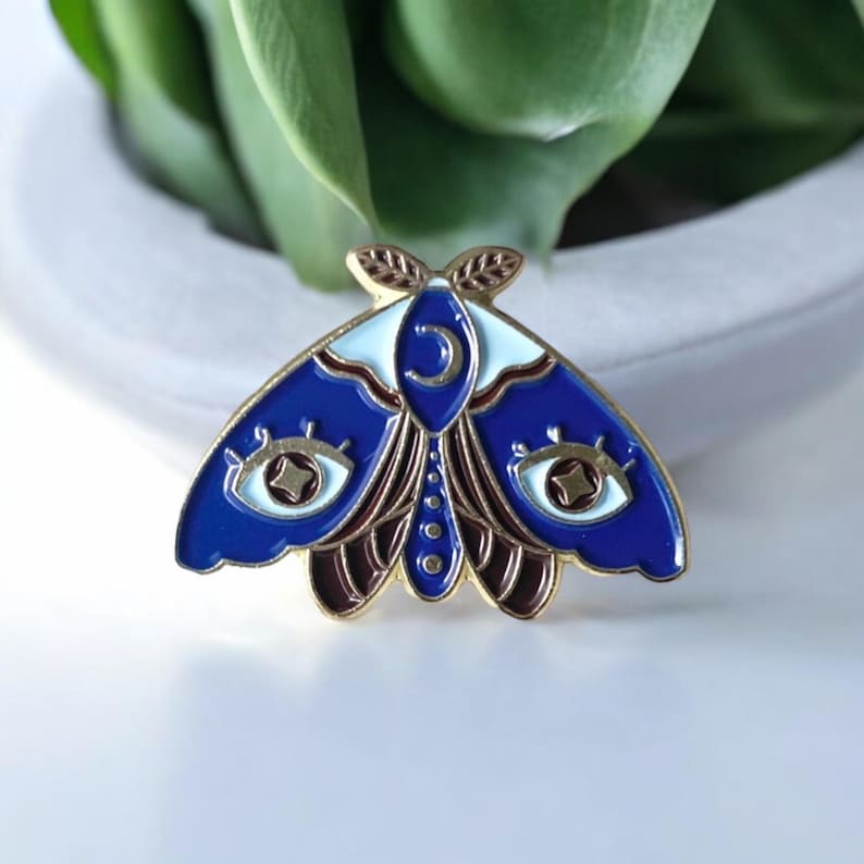 Butterfly Pin, Blue Moth, Soft Enamel Pin - Etsy