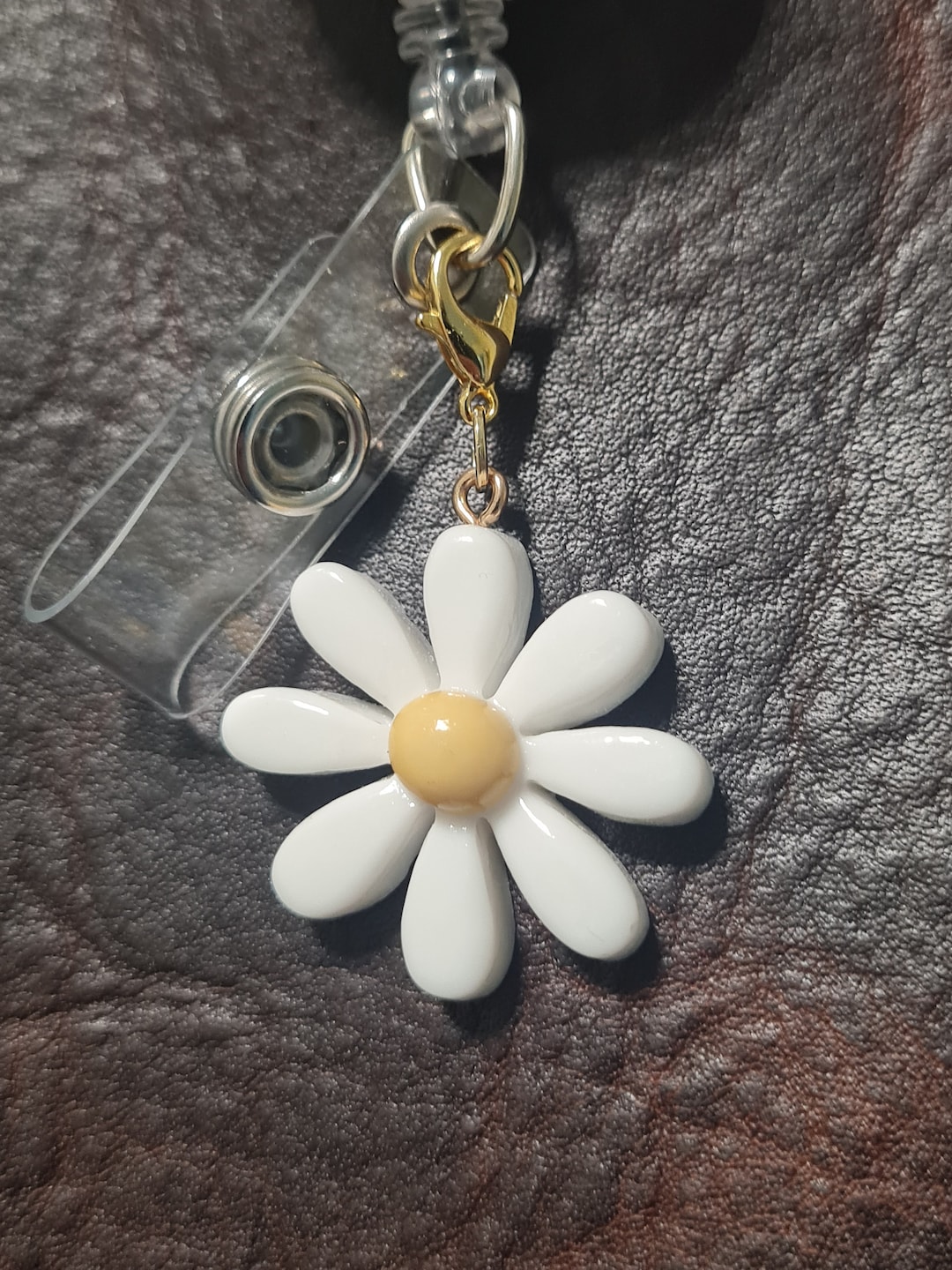 Daisy ~ ID Badge Reel Charm ~ Custom Made Charms ~ Badge Buddy ~ Badge ...