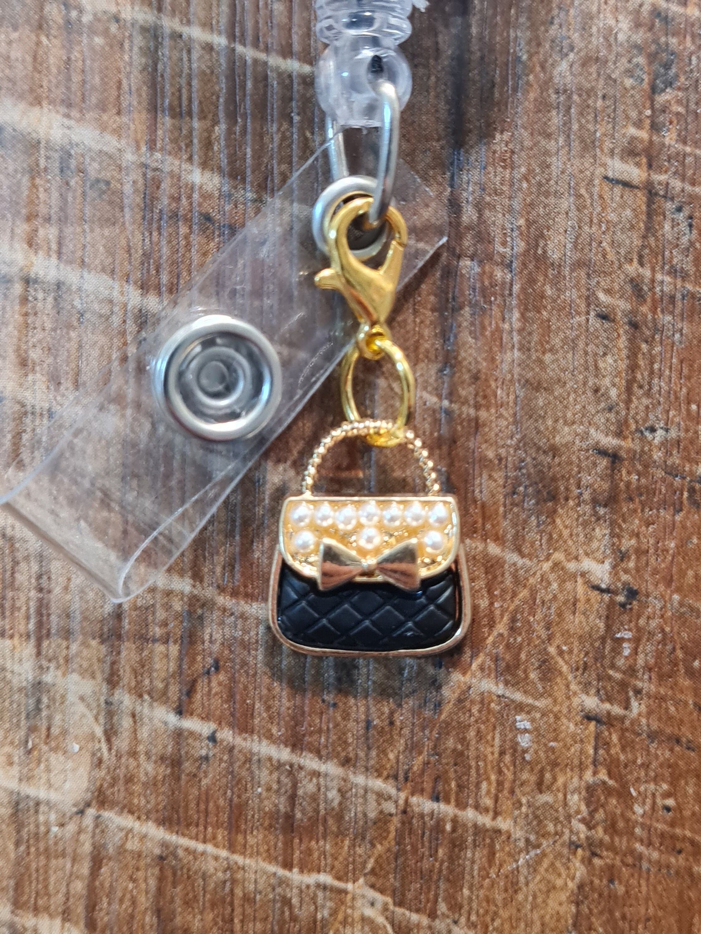 Purse ~ ID Badge Reel Charm ~ Custom Made Charms ~ Badge Buddy ~ Badge ...