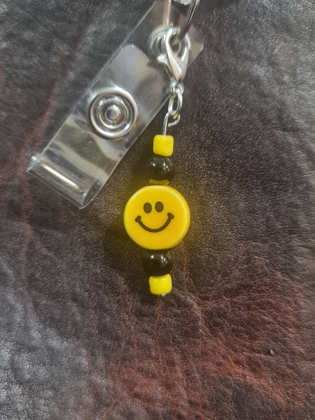 Smiley Face ~ ID Badge Reel Charm ~ Custom Made Charms ~ Badge Buddy ...
