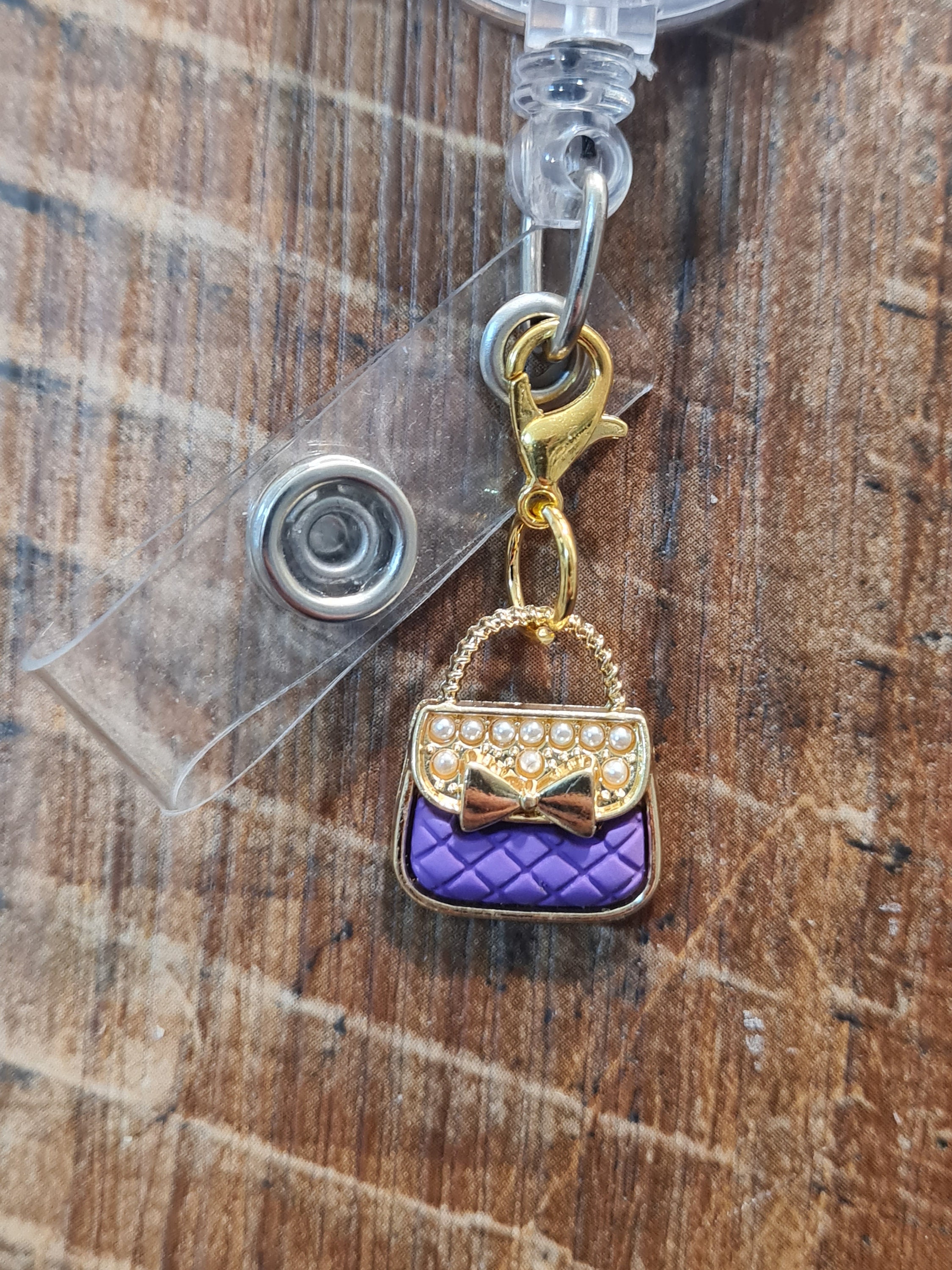 Purse ~ ID Badge Reel Charm ~ Custom Made Charms ~ Badge Buddy ~ Badge ...