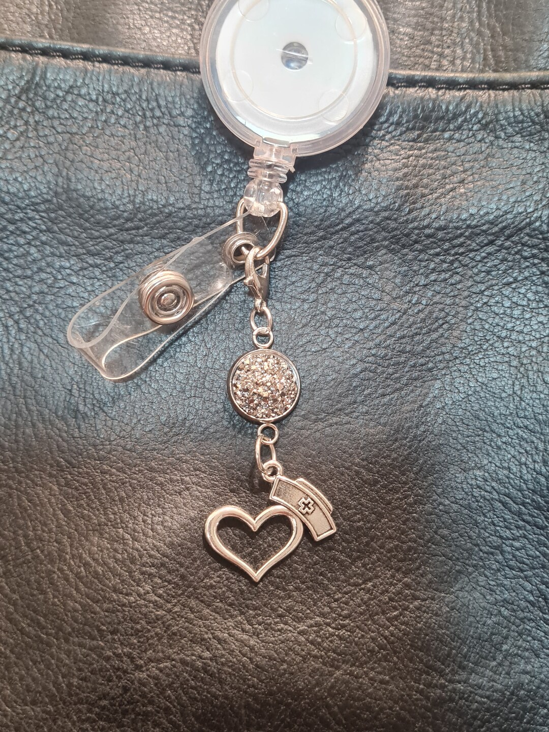 Nurse Charm ~ Sparkling Charm ~ ID Badge Reel Charm ~ Custom Made ...