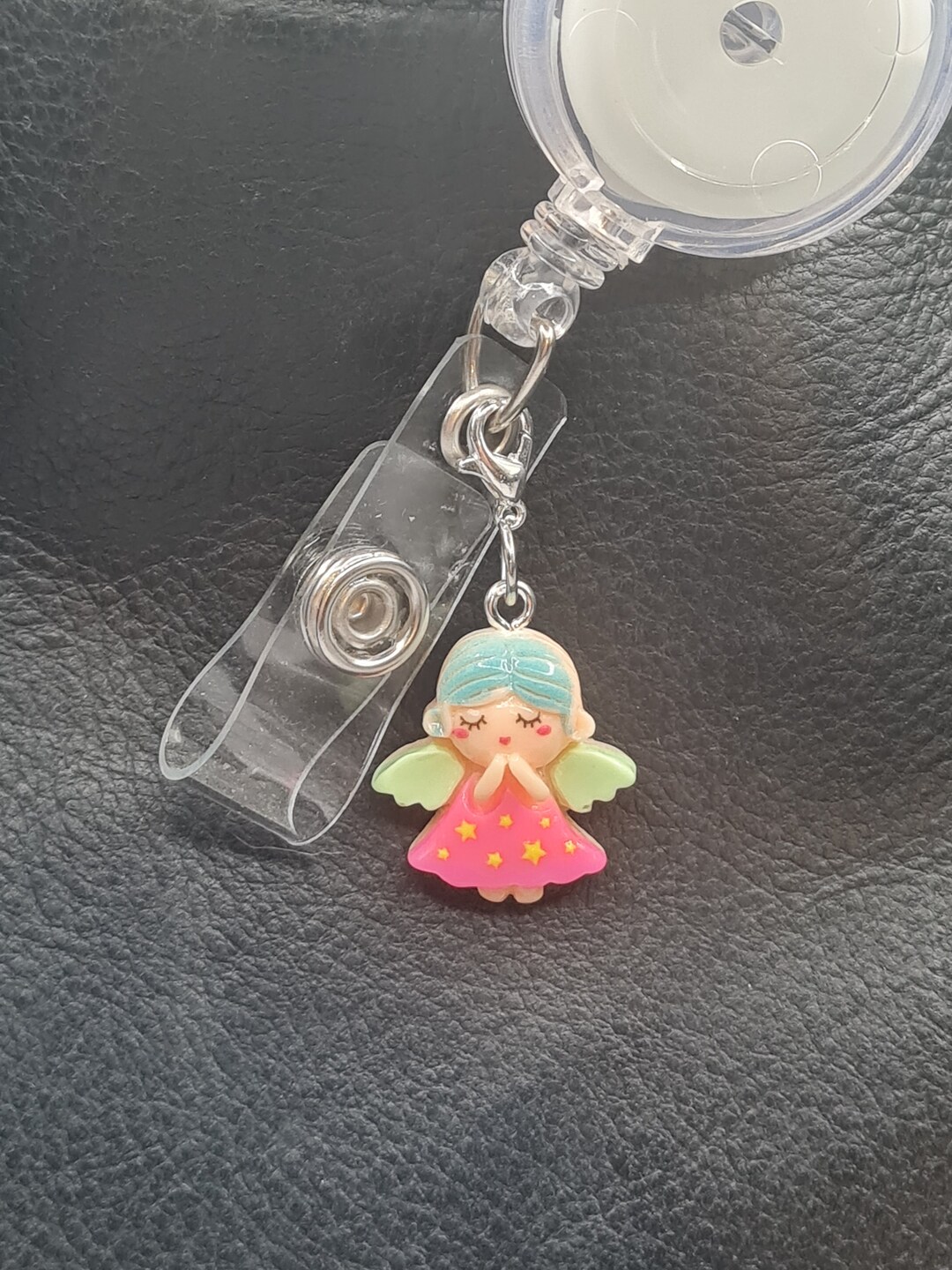 Cute Angel ~ ID Badge Reel Charm ~ Custom Made Charms ~ Badge Buddy ...