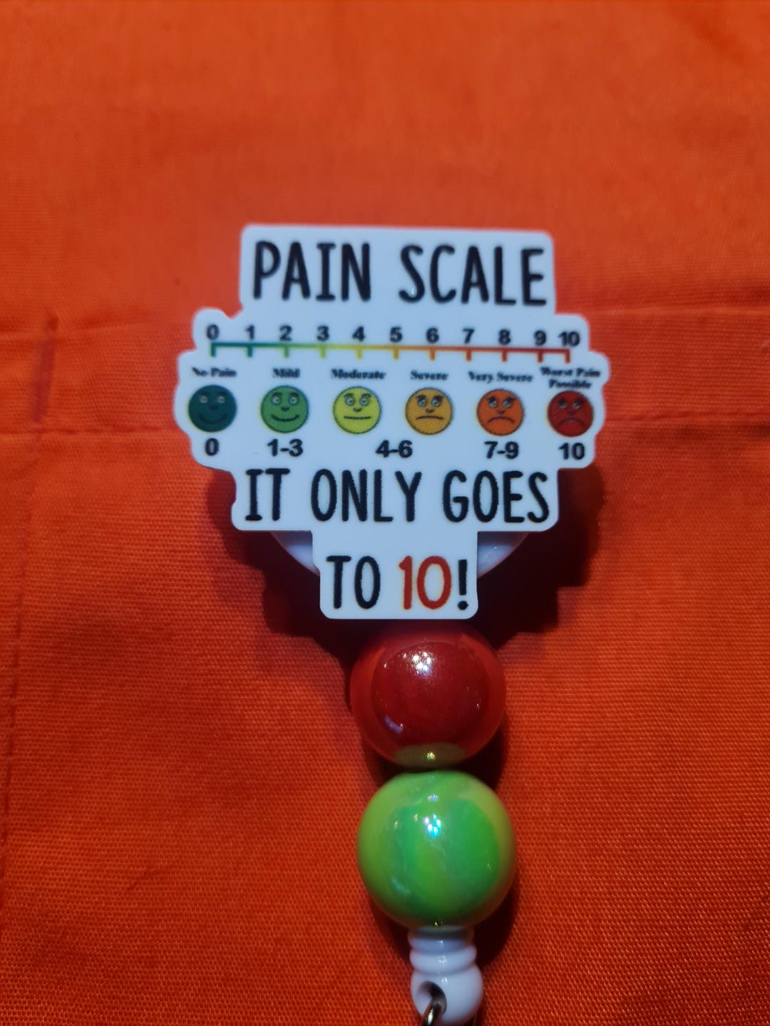 Pain Scale Badge Reel ~ Health Care Badge Reel ~ Medical Badge Reel ...