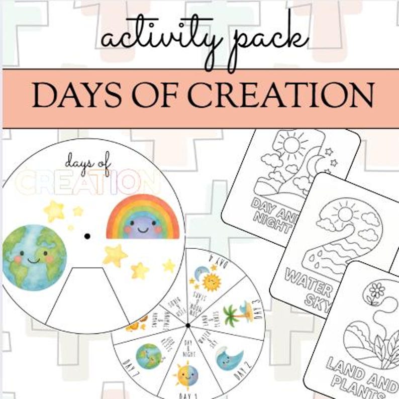 Days of Creation Printable Activity Pack for Kids | Coloring Page ...