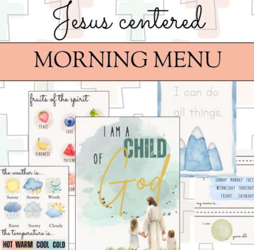 Christian Morning Menu Printable for Kids | Faith-based Routine Chart ...