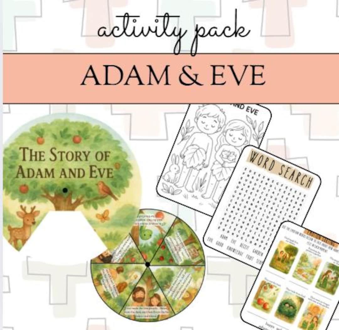 Adam & Eve Printable Activity Pack for Kids | Coloring Page |worksheet ...