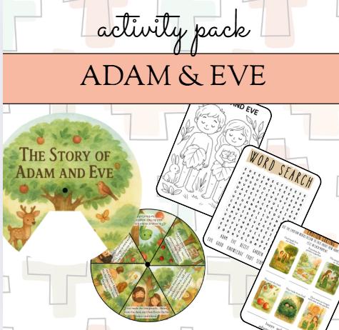 Adam & Eve Printable Activity Pack for Kids | Coloring Page |worksheet ...