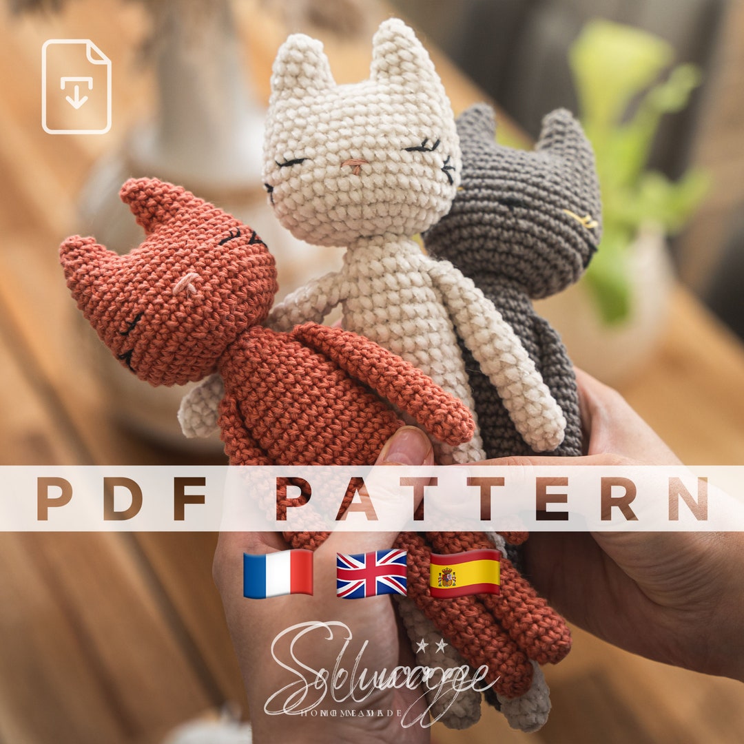 PATTERN Crochet Cat, Pattern Cat, Gato. French, English, Spanish - Etsy