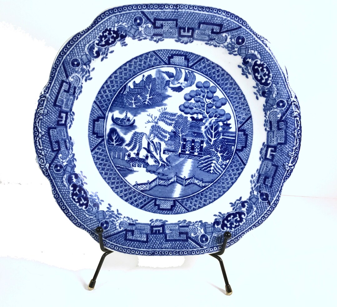 Antique 1900-1908 Wedgwood Co England Blue Willow Handled Plate, Blue Willow Pattern ...