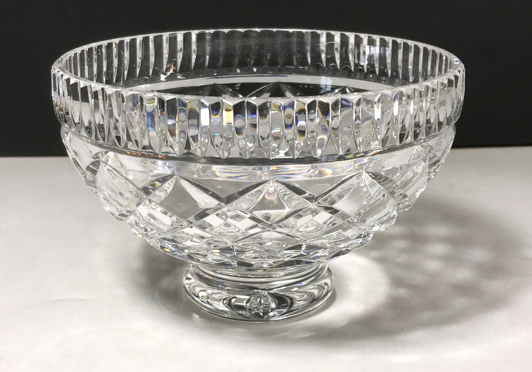 Lead Cut Crystal Bowl With Diamond Pattern & Starburst Bottom I Heavy ...
