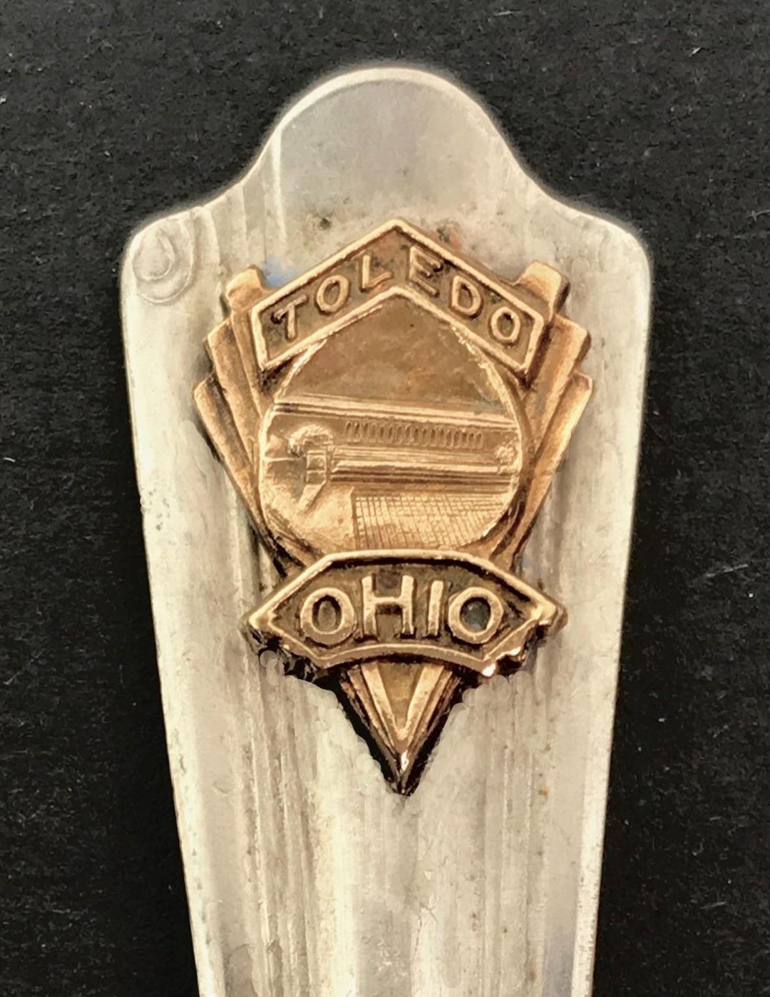 Vintage Toledo Ohio Souvenir Spoon, Gold Shield, 1940s USA - Etsy