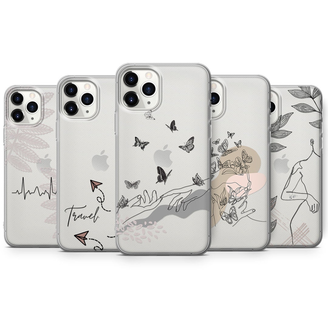 Line Art Case, Detailed, Abstract Transparent Phone Cover for iPhone 13 ...
