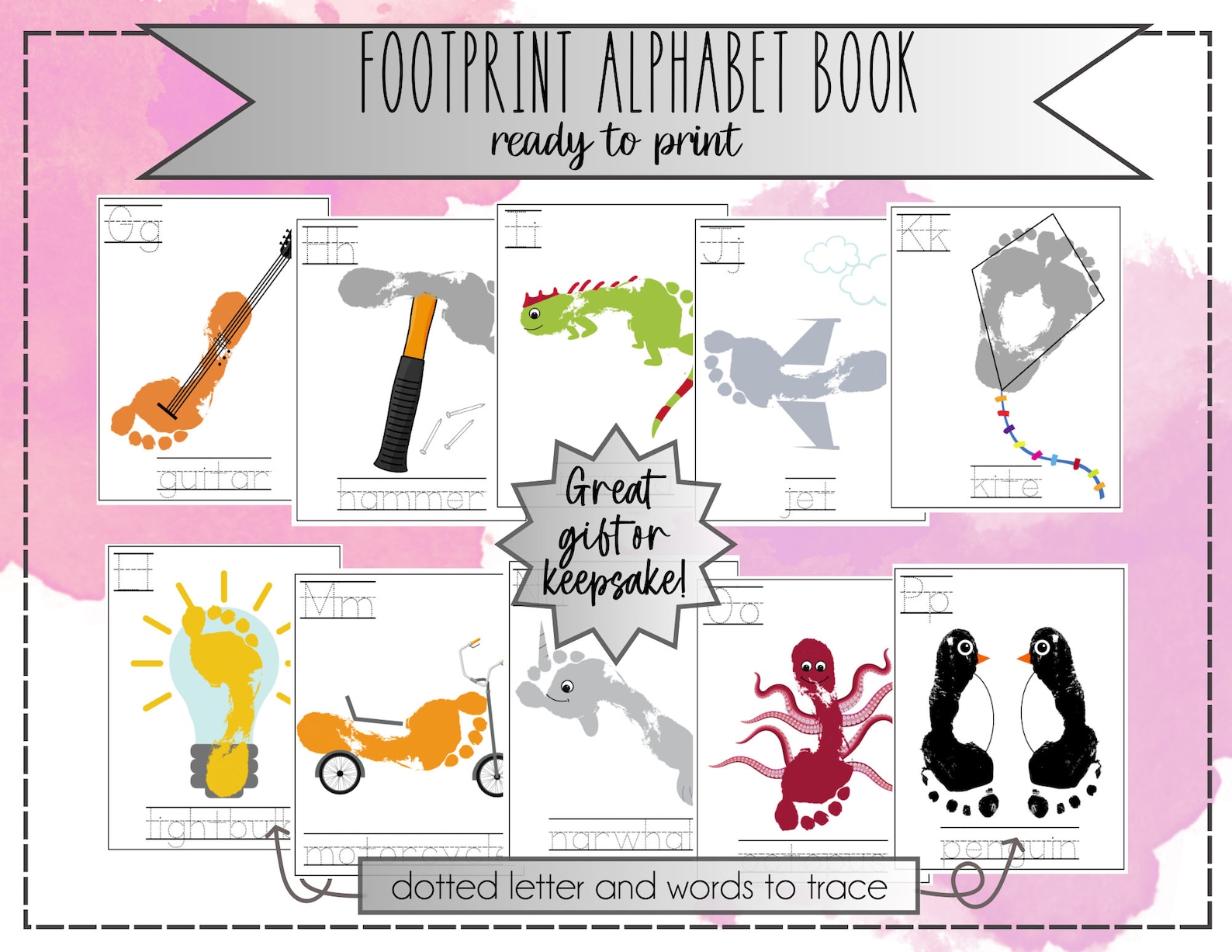 Alphabet Footprint Book - ABC, Keepsake, Memory Book - Etsy