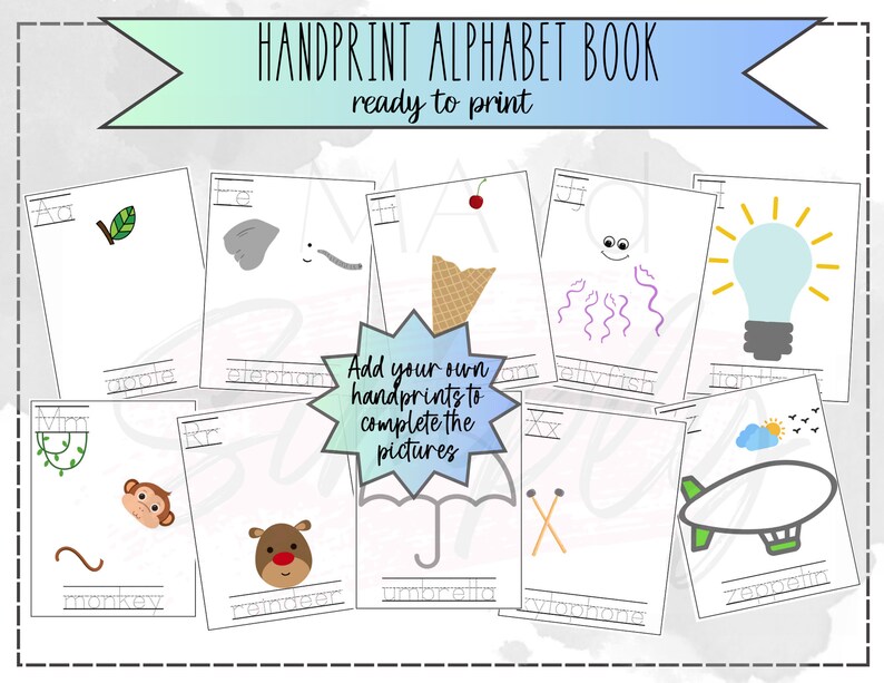 Alphabet Handprint Book - ABC, Keepsake, Memory Book - Etsy