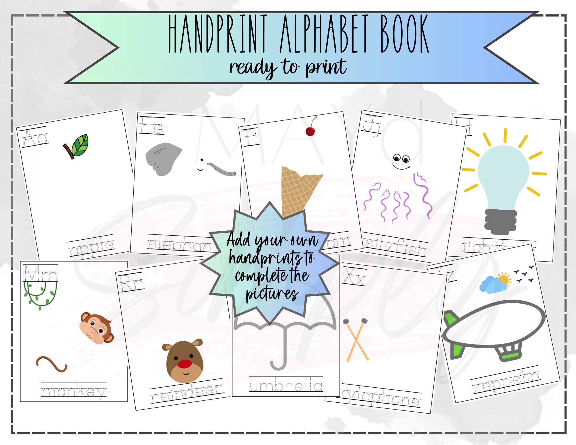 Alphabet Handprint Book - ABC, Keepsake, Memory Book - Etsy