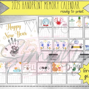 2025 Handprint Calendar - Memory Calendar - U.S. DATED - Keepsake ...