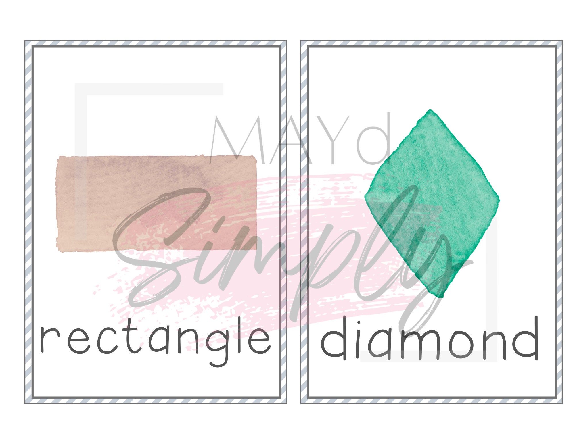 Shape Posters and Flash Cards, Educational ABC Set, Classroom ...