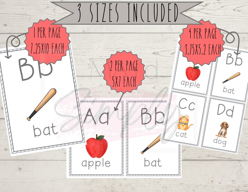 ABC Alphabet Posters and Flash Cards, Educational ABC Set, Classroom ...