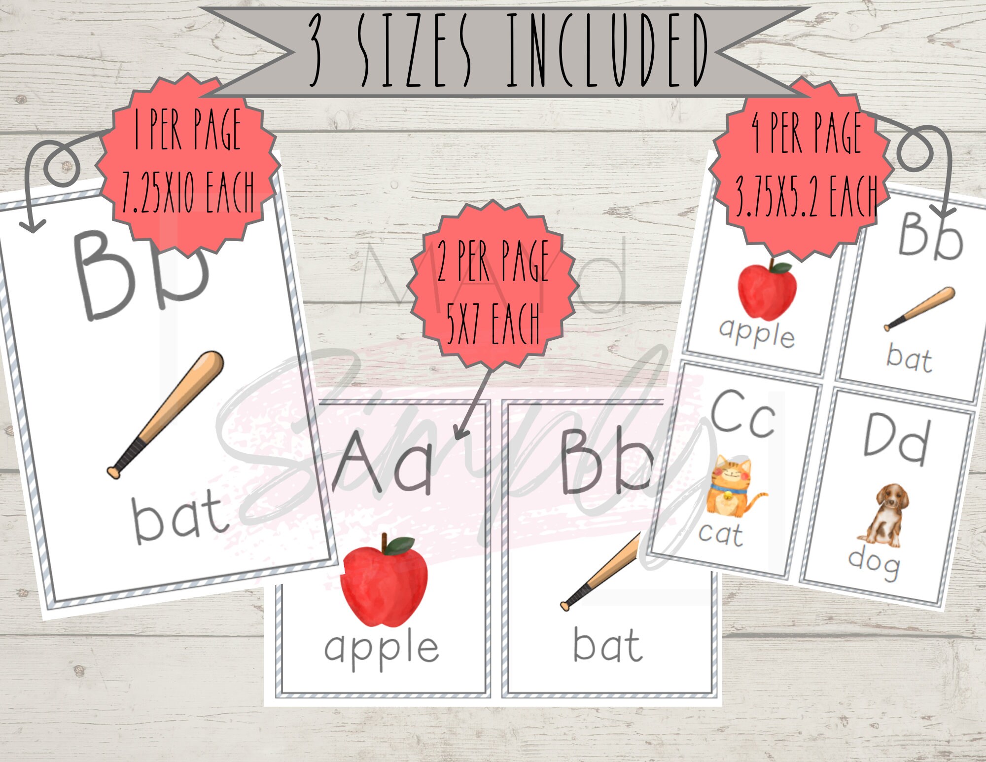 ABC Alphabet Posters and Flash Cards, Educational ABC Set, Classroom ...