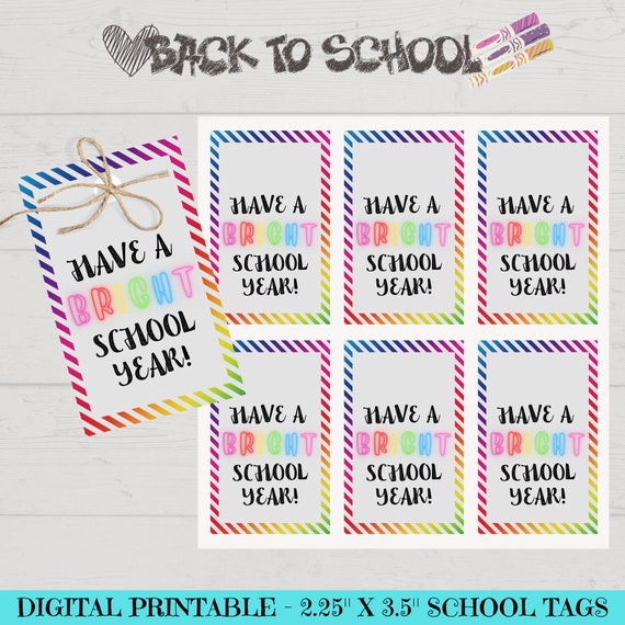 Back to School Gift Tag Have a Bright School Year Gift Tag - Etsy