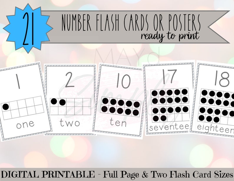 Number Posters and Flash Cards, Educational ABC Set, Classroom ...