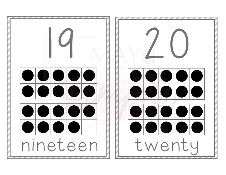 Number Posters and Flash Cards, Educational ABC Set, Classroom ...