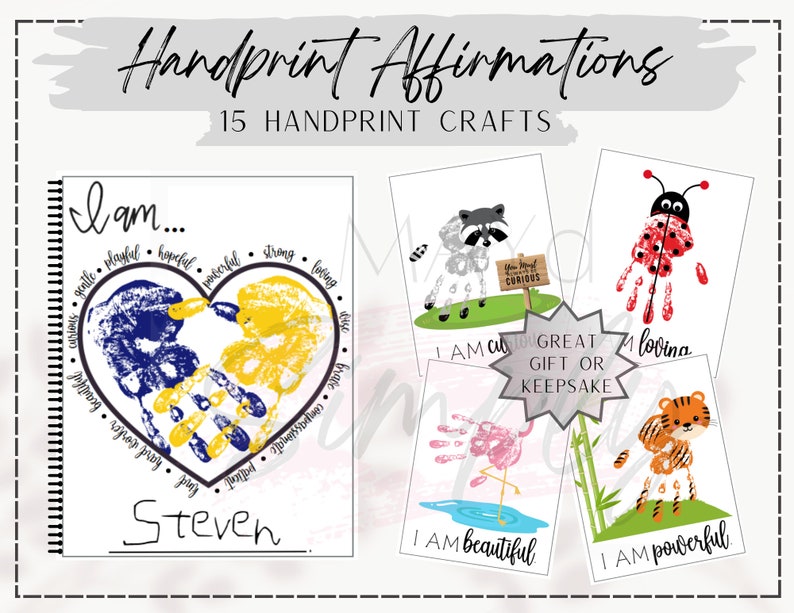 Handprint Affirmation Craft, Book, Keepsake, Art - Etsy