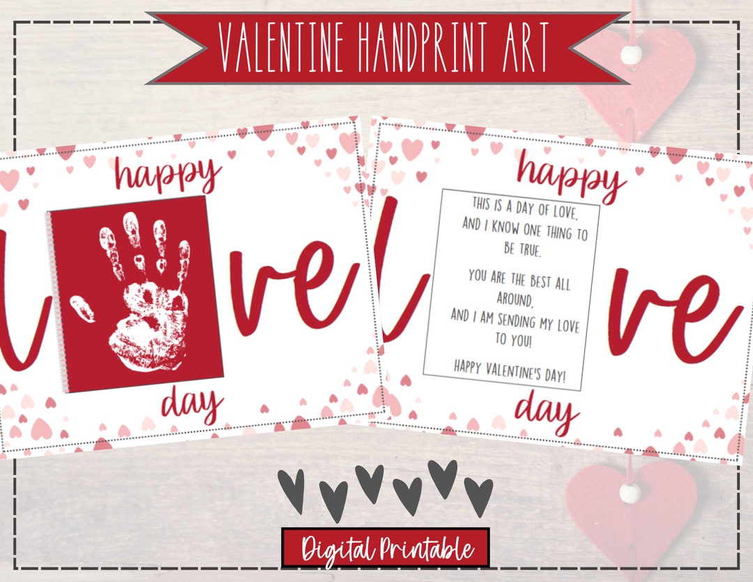 Valentine Handprint Art Poem Digital Download Keepsake Great Gift and ...
