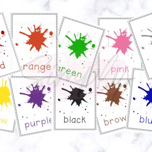 Color Posters and Flash Cards, Educational Set, Classroom, Homeschool ...
