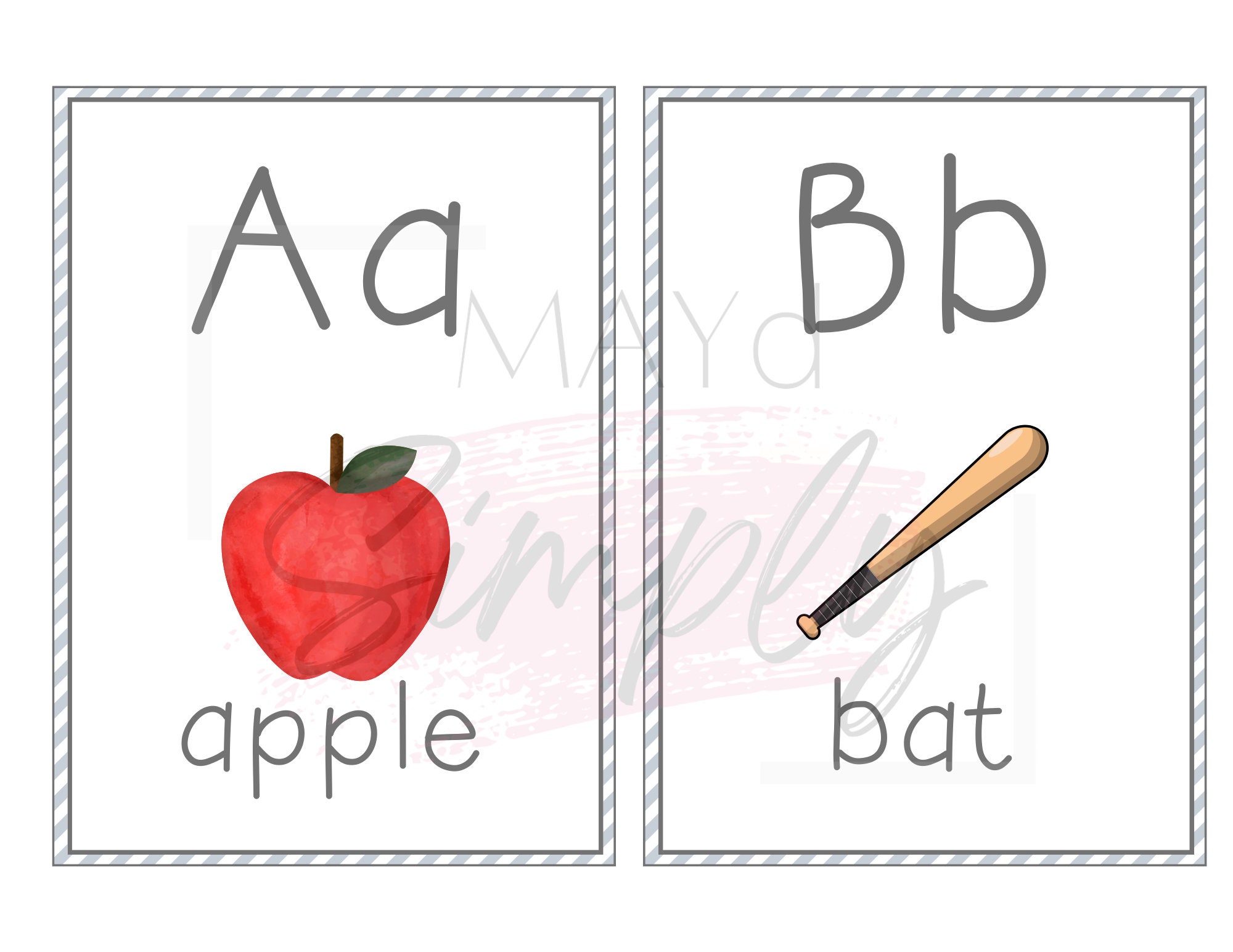 ABC Alphabet Posters and Flash Cards, Educational ABC Set, Classroom ...