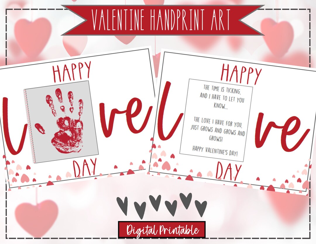 Valentine Handprint Art - Poem - Digital Download - Keepsake - Great ...