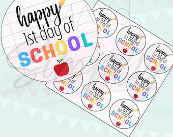 First Day of School Gift Tag PRINTABLE Happy First Day of School Gift ...