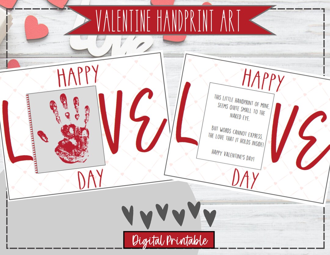 Valentine Handprint Art - Poem - Digital Download - Keepsake - Great ...