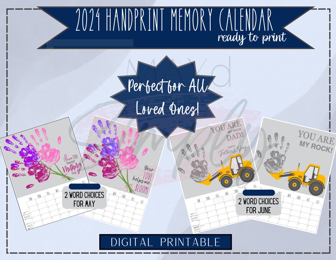 2024 Handprint Calendar - Memory Calendar - Great Gift - Etsy