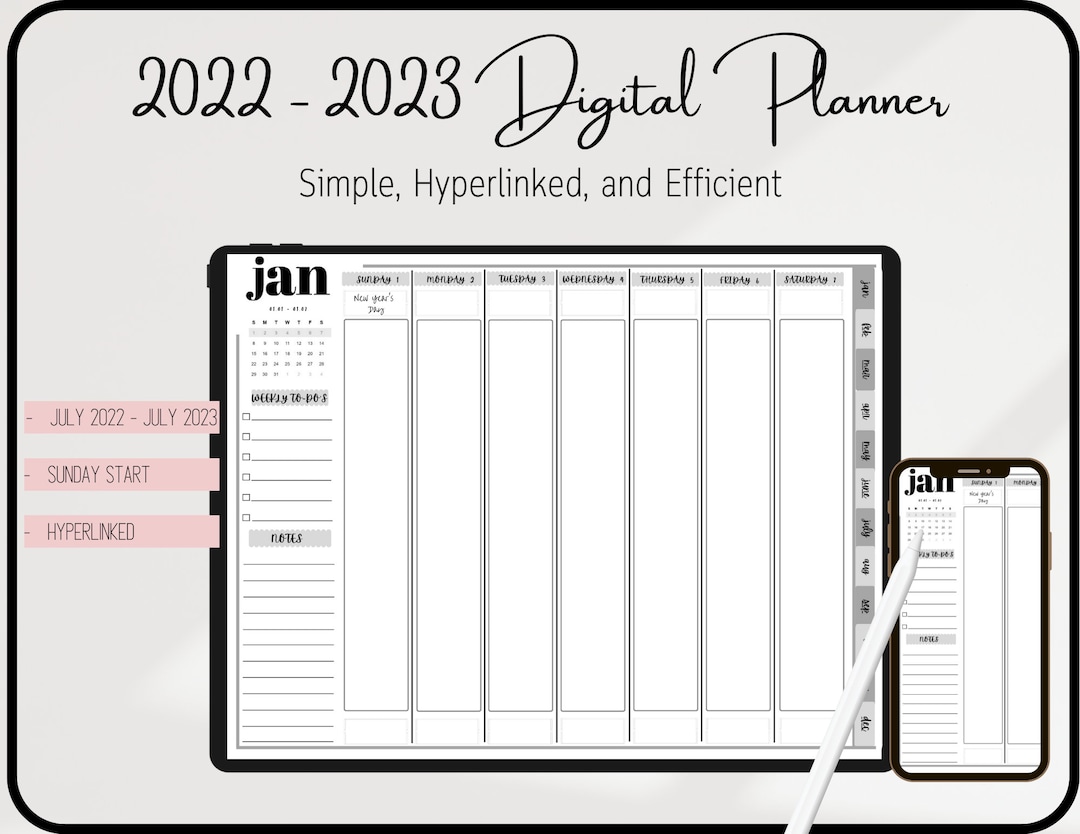 July 2022 - July 2023 Digital DATED Planner/calendar - Etsy