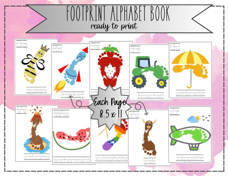 Alphabet Footprint Book - ABC, Keepsake, Memory Book - Etsy