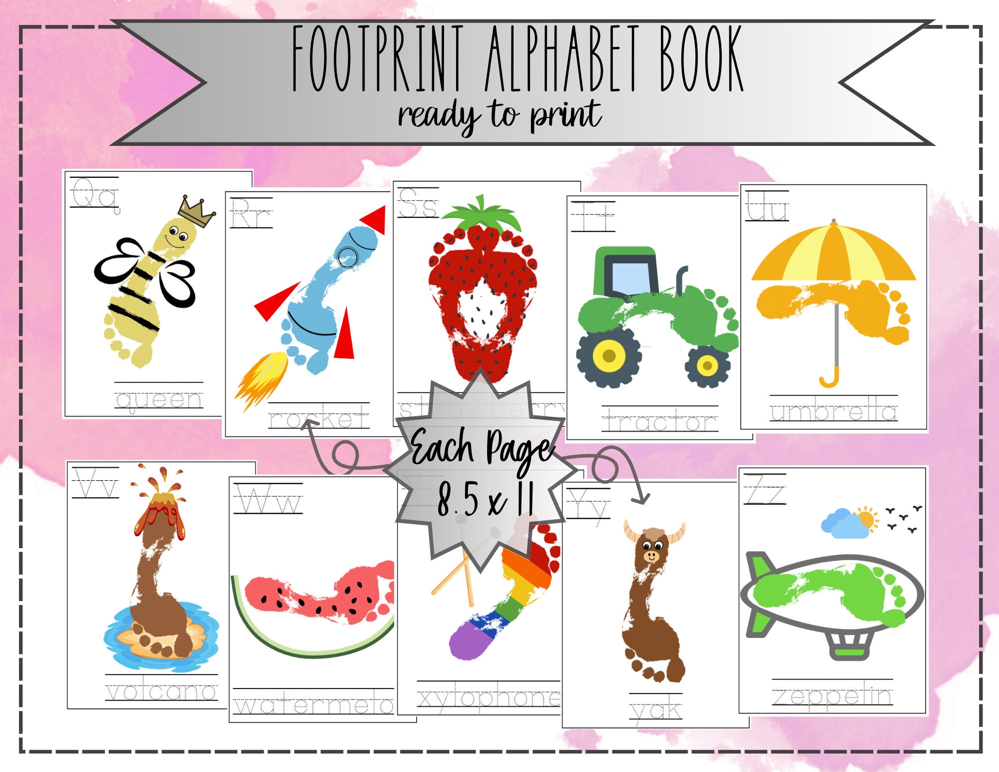 Alphabet Footprint Book - ABC, Keepsake, Memory Book - Etsy