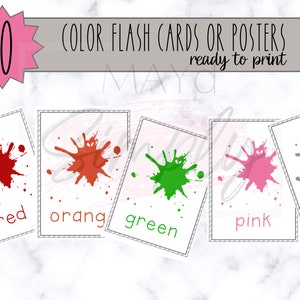 Color Posters and Flash Cards, Educational Set, Classroom, Homeschool ...