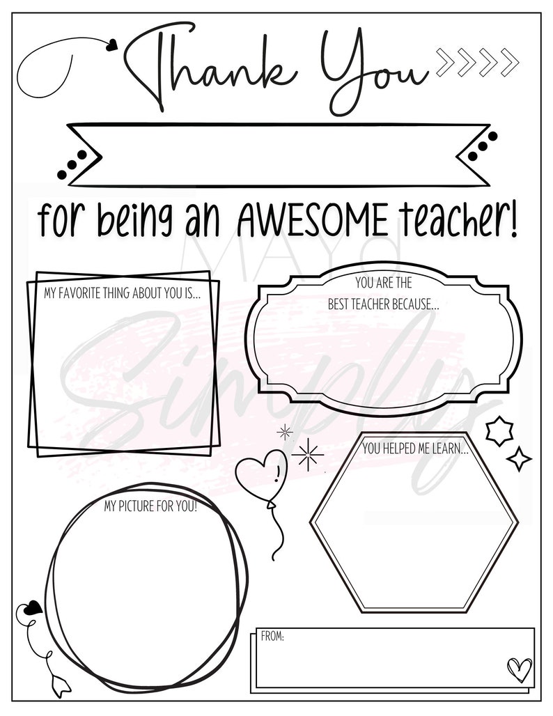 Teacher Appreciation Week Printable Thank You Teacher Gift Instant ...