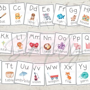 ABC Alphabet Posters and Flash Cards, Educational ABC Set, Classroom ...