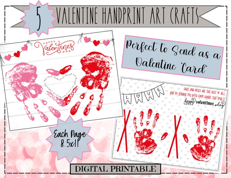 Valentine Handprint and Footprint Art and Craft - Five Designs ...