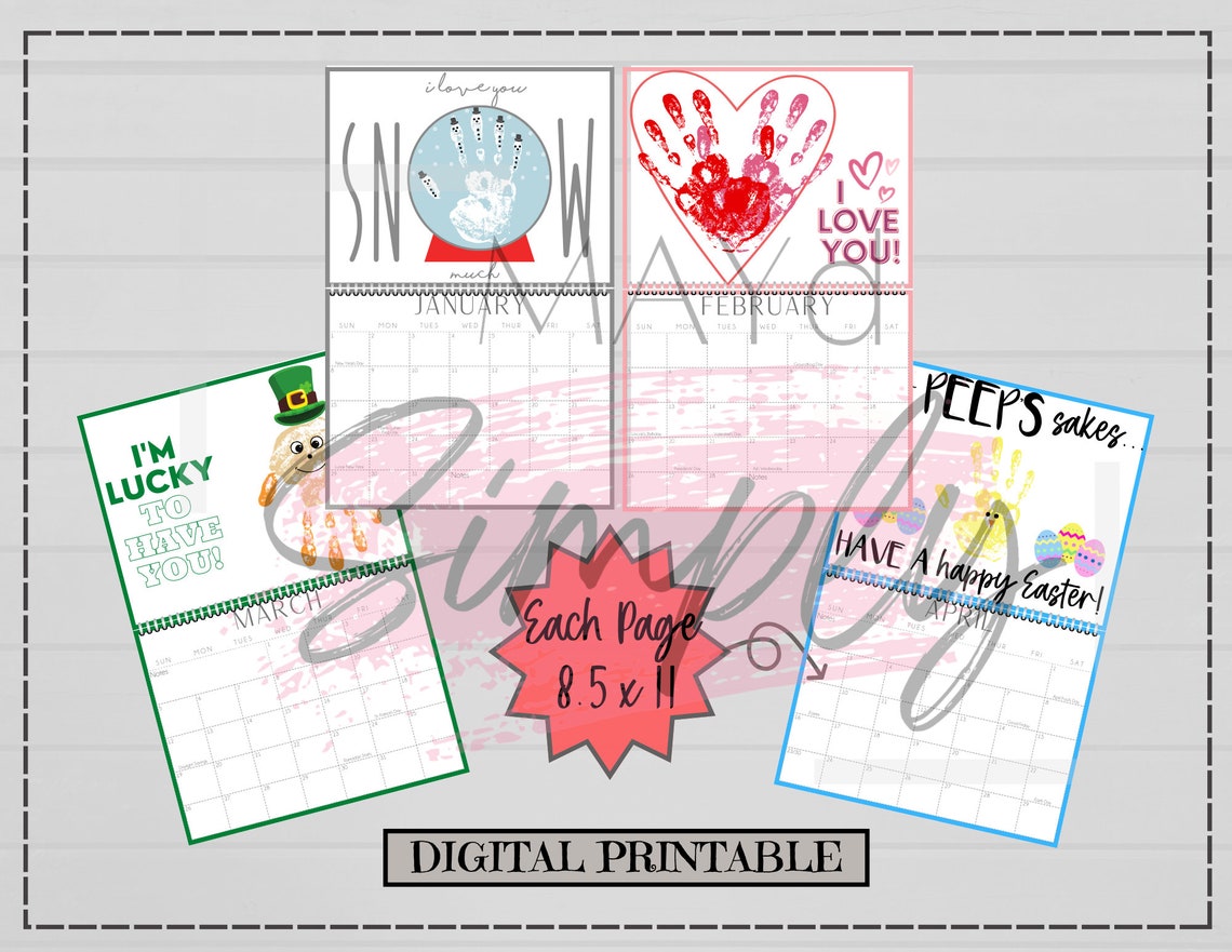 2023 Handprint Calendar Memory Calendar Keepsake Dated - Etsy