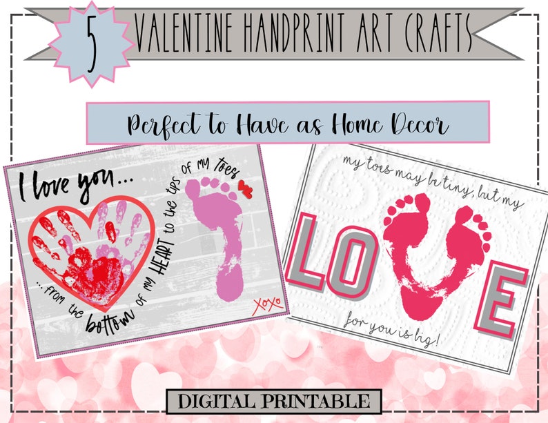 Valentine Handprint and Footprint Art and Craft - Five Designs ...