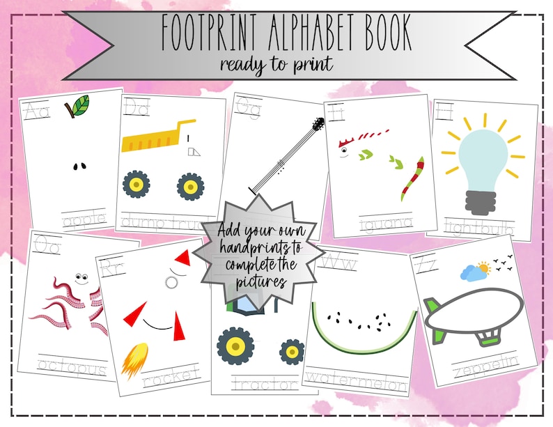 Alphabet Footprint Book - ABC, Keepsake, Memory Book - Etsy